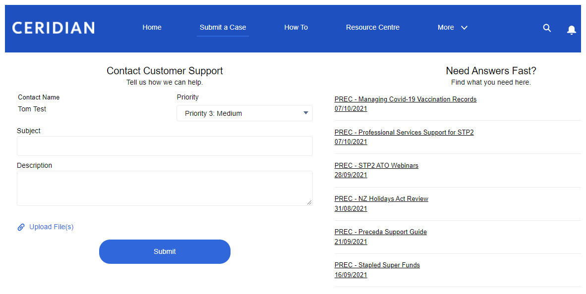 Contacting Preceda Support