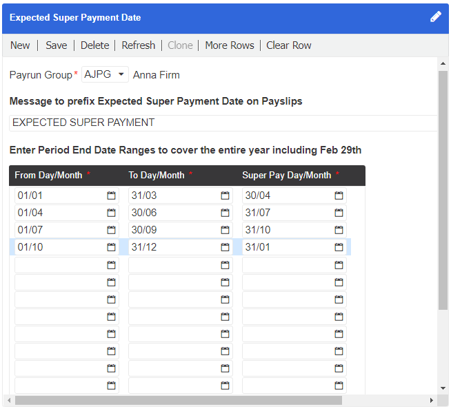 Expected Super Payment Date