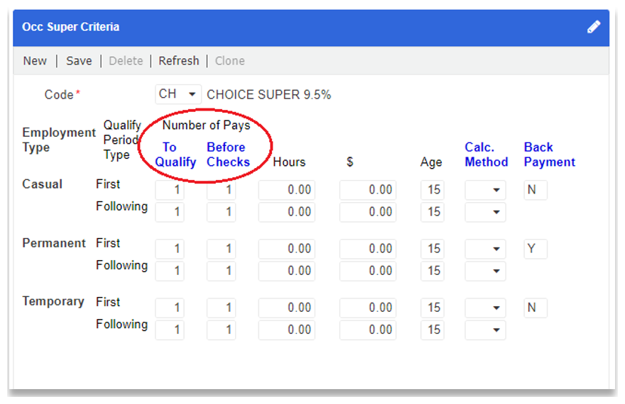 Using Occupational Superannuation Criteria